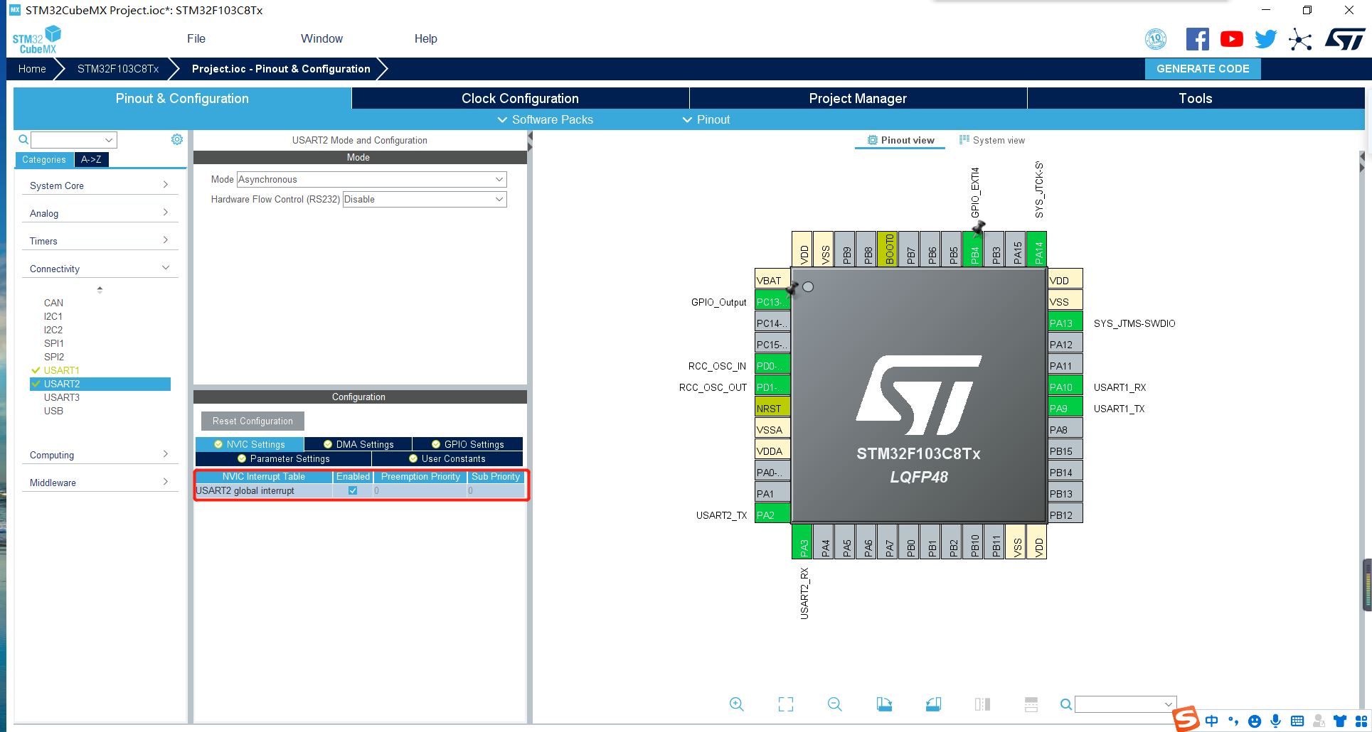 STM32物联网套件基础版06-串口通信_usart1和usart2-CSDN博客