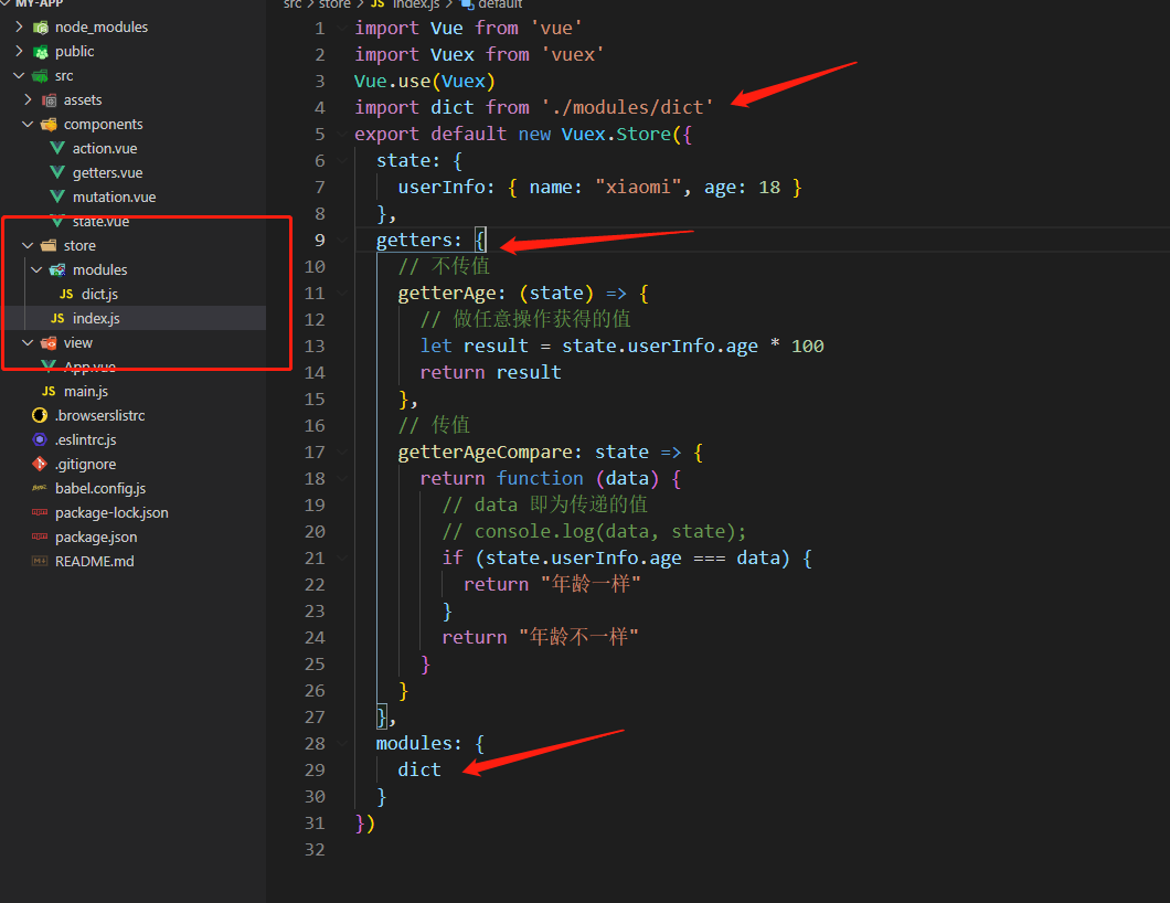vuex 进阶篇 （4）getters的使用_vuex getters分仓怎么引入-CSDN博客