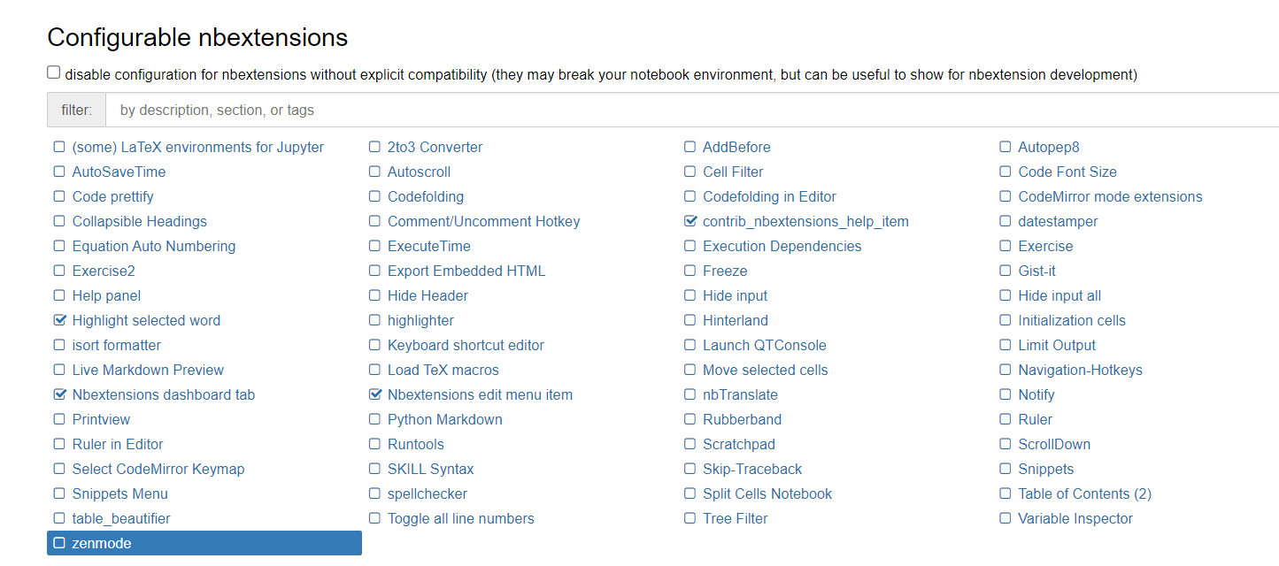 jupyter nbextensions不显示常用拓展，只显示三个解决办法！！！_nbextension打开只显示几行-CSDN博客