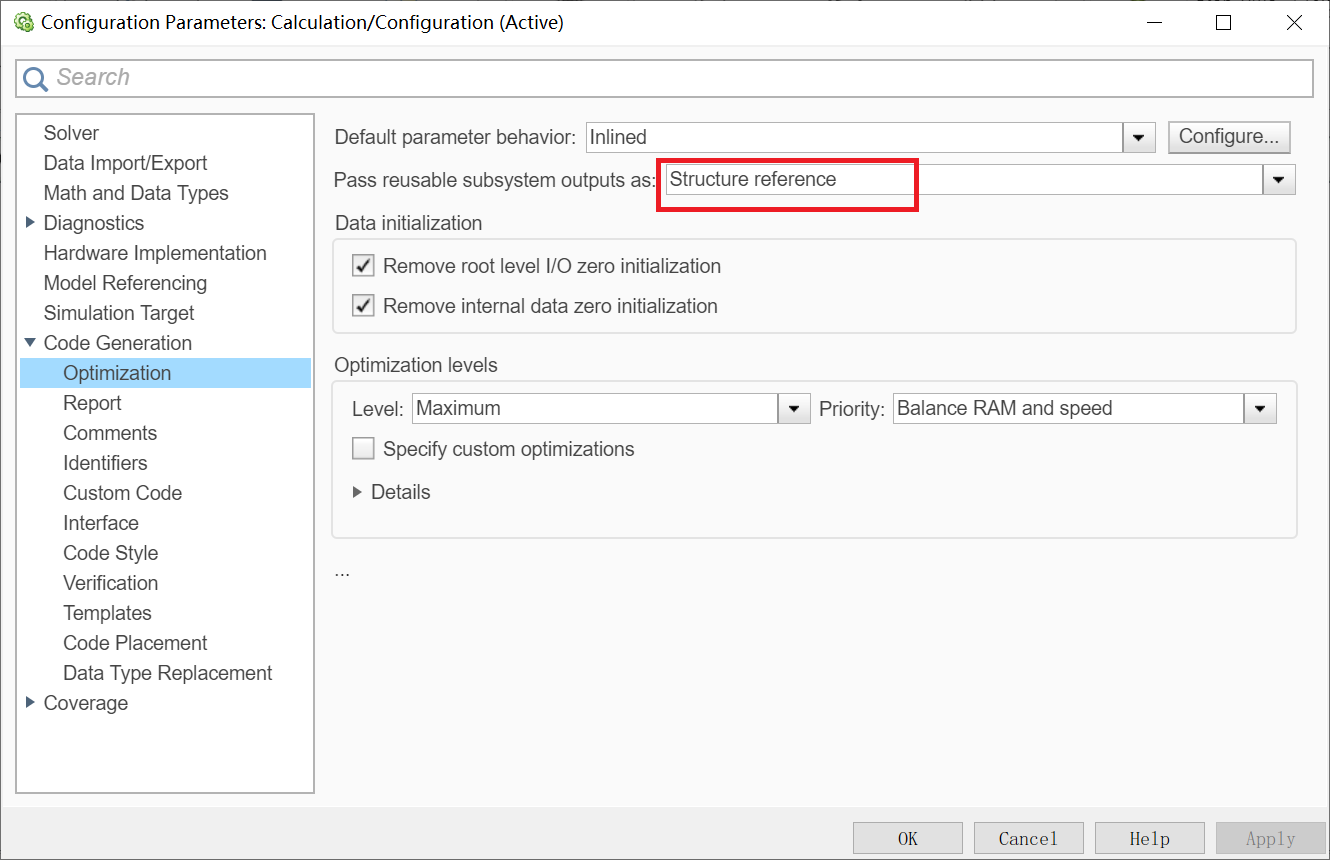 Simulink自动代码生成：Code Generation配置（二）_simulink2018 default patameter behavior-CSDN博客