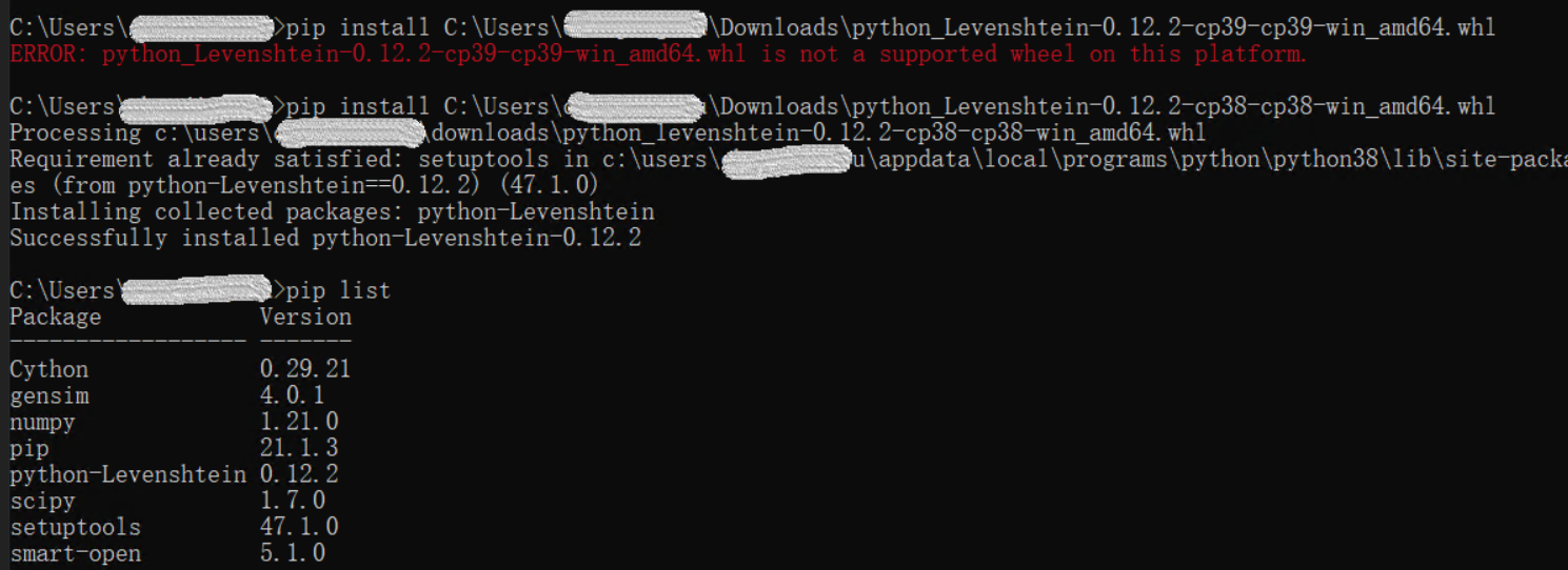 windows10系统 python3.8.5 安装python-Levenshtein 解决方案_python-levenshtein 安装whl-CSDN博客