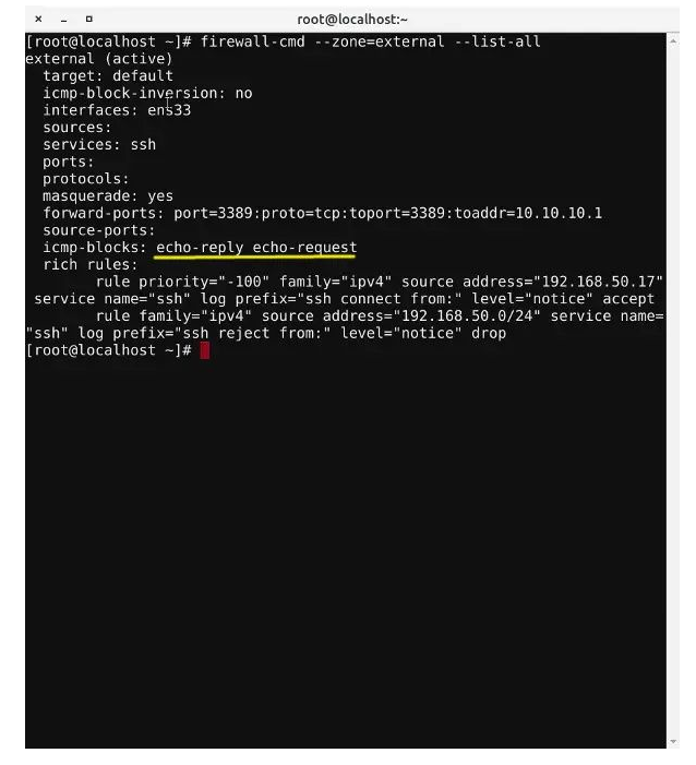 Linux防火墙-firewalld与ICMP控制 【Linux服务器】_firewall-cmd icmp-CSDN博客