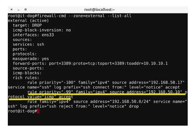 Linux防火墙-firewalld与ICMP控制 【Linux服务器】_firewall-cmd icmp-CSDN博客