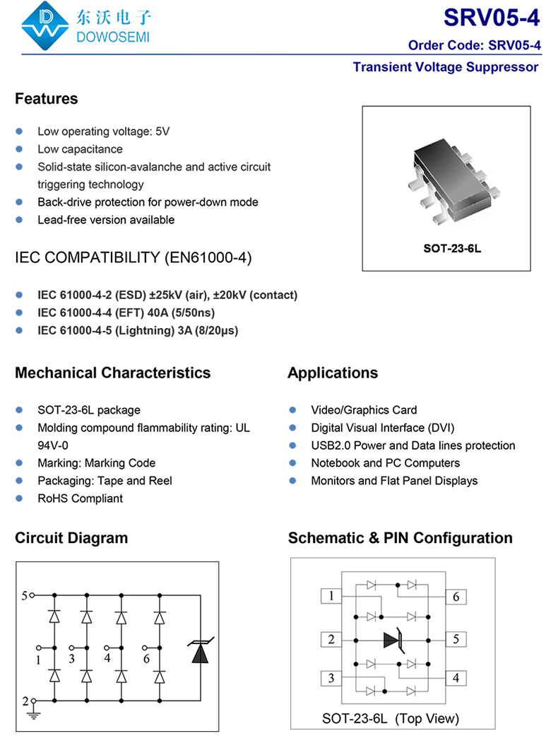 ESD二极管SRV05-4参数详解及工作原理_DOWOSEMI13的博客-CSDN博客