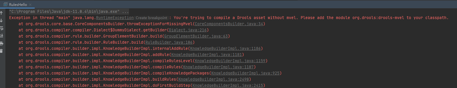 【已解决】：Drools 7，初始化创建报NullPointerException_you're trying to compile a drools asset without mv-CSDN博客
