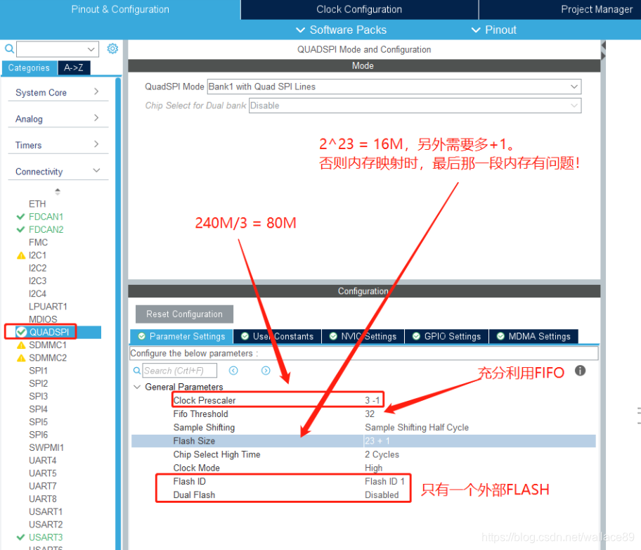 Stm32h743cubemx Qspi读写外部flashw25q128jvsqh743 Qspi Csdn博客