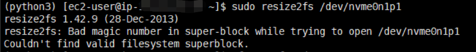Linux resize2fs命令扩展文件系统出错_resize2fs: invalid argument while trying to add gr-CSDN博客