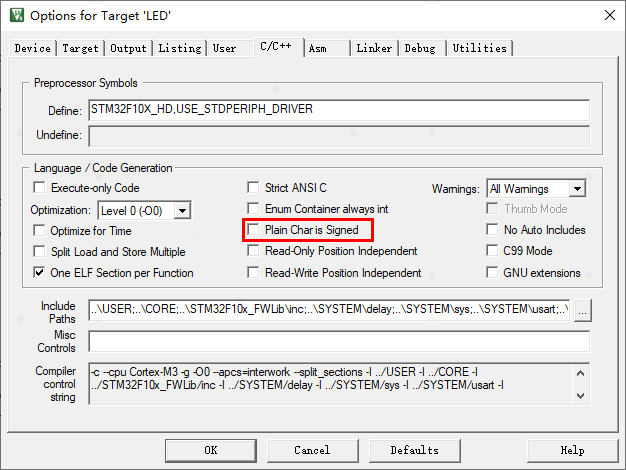 KEIL 默认 char 是无符号的_plain char is signed-CSDN博客