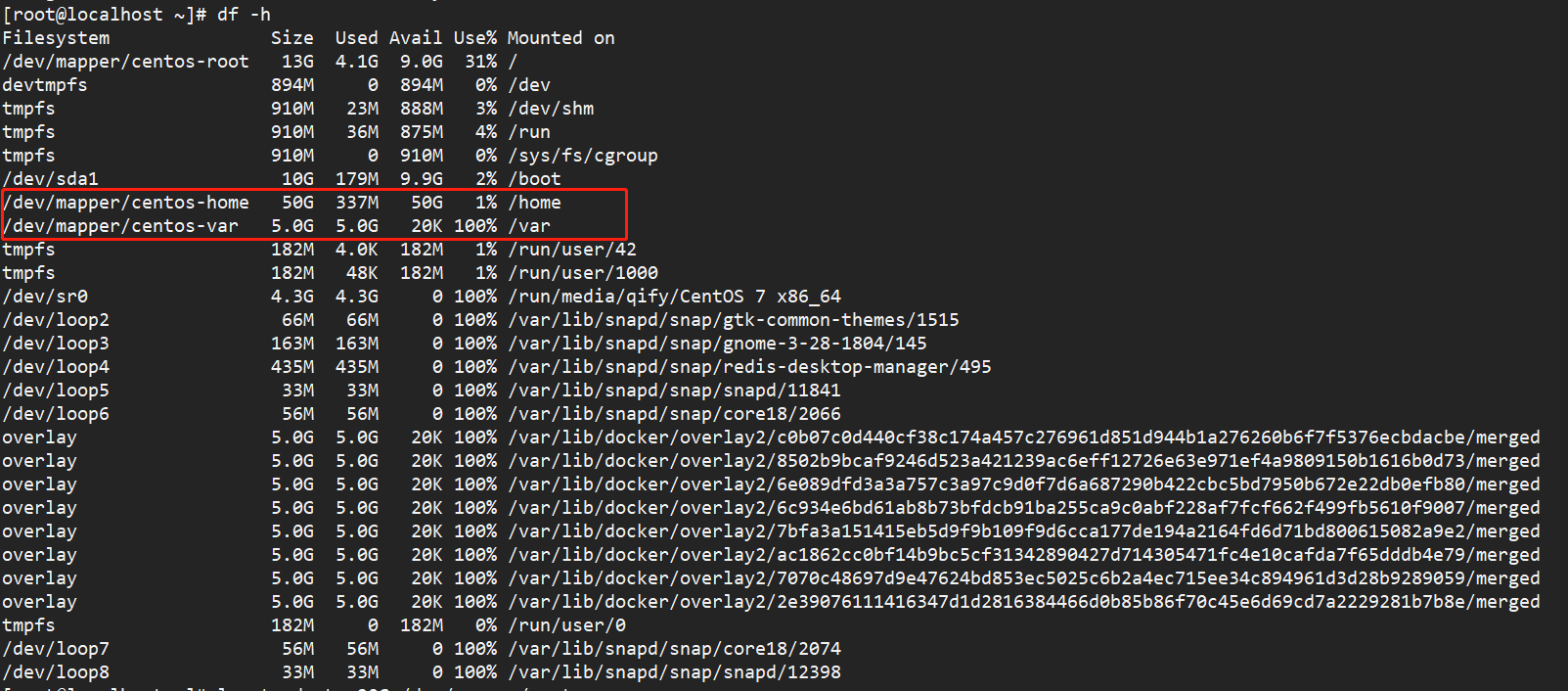 Centos7使用lv扩容实现减少home磁盘空间增加到var磁盘centos7 减小home空间建立新的lv Csdn博客 