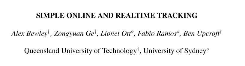 SIMPLE ONLINE AND REALTIME TRACKING(Sort) 论文阅读笔记_simple online realtime ...