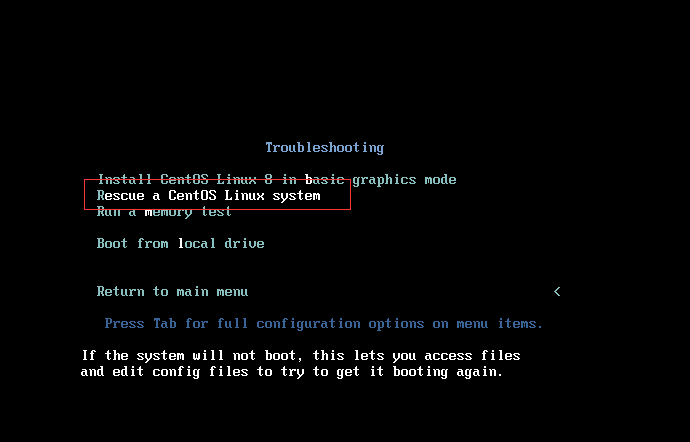 Centos8 如何在 Rescue 救援 模式下配置网络 联网和 SSH 登录_centos8 rescuse-CSDN博客