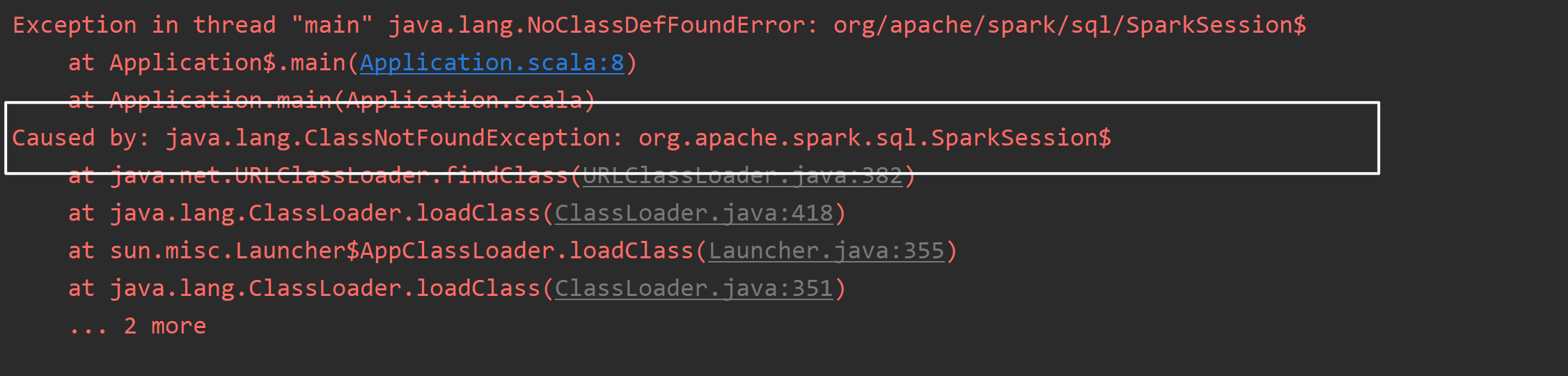 Idea开发spark报错：classnotfoundexception Org Apache Spark Sql Sparksession