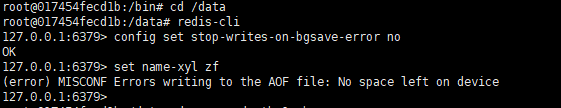 redis连接错误解决：MISCONF Redis is configured to save RDB snapshots和No space left on device_misconf ...