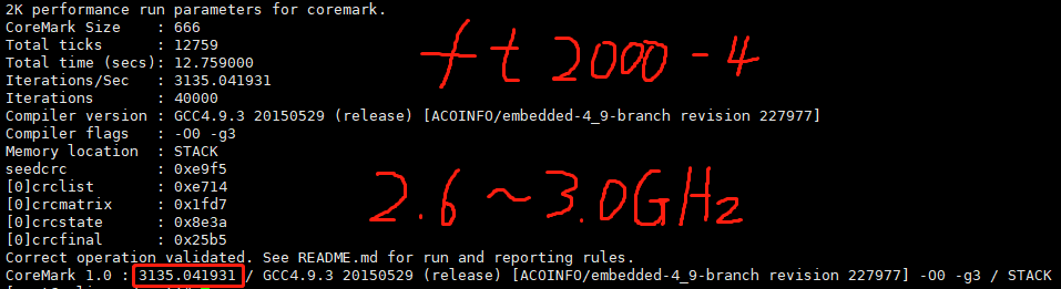 CoreMark移植sylixos+跑分 STM32L053 L071 F407 L151 L476 ubuntu x86 龙芯 2440 M2S025 ft2000_sylixos ...