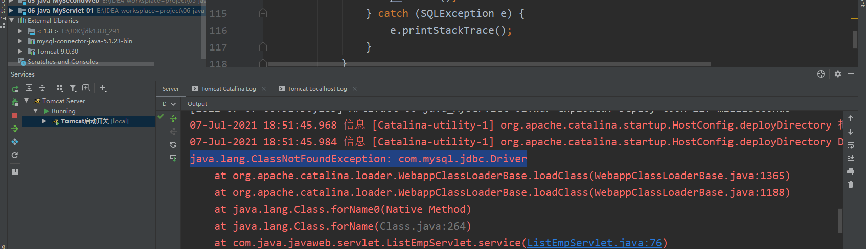 idea中tomcat连接数据库失败（已经导入mysql的jar包了，还是显示找不到）_idea 通过tomcat启动连接不上数据库-CSDN博客