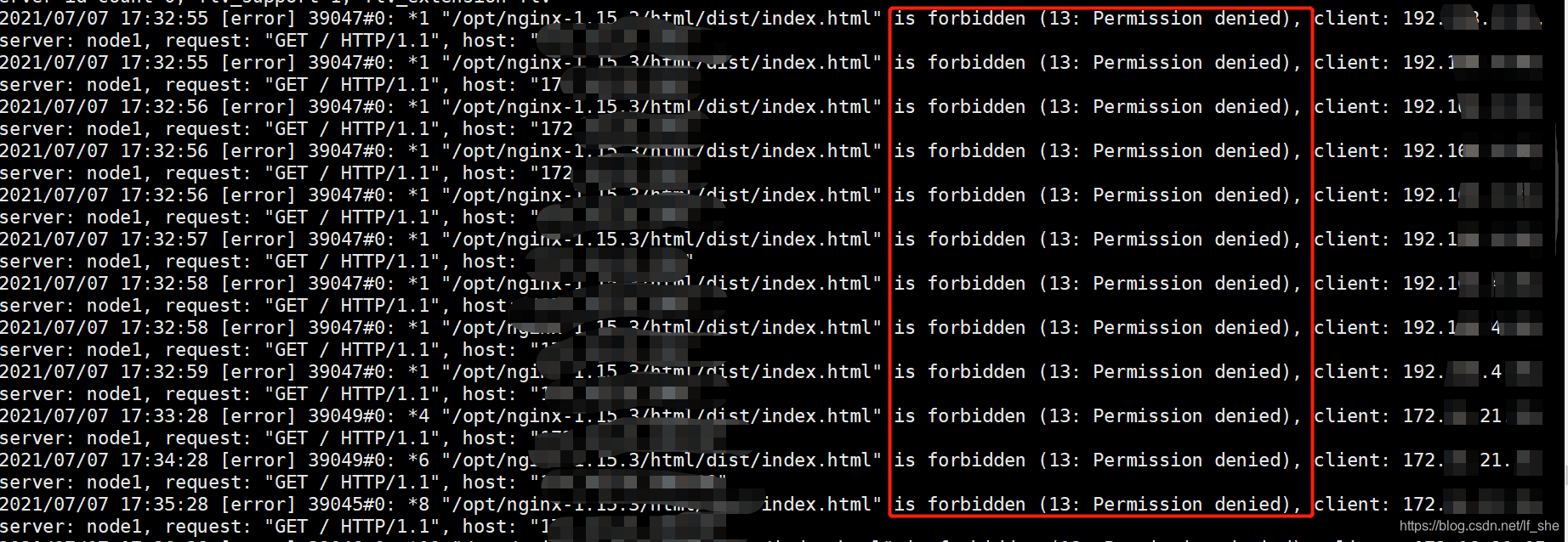 解决nginx返回错误:is Forbidden 13 Permission Denied ,页面返回403 Csdn博客