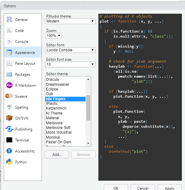 RStudio修改界面设置: 几个个人喜欢的深色主题记录_rstudio哪个背景颜色好-CSDN博客