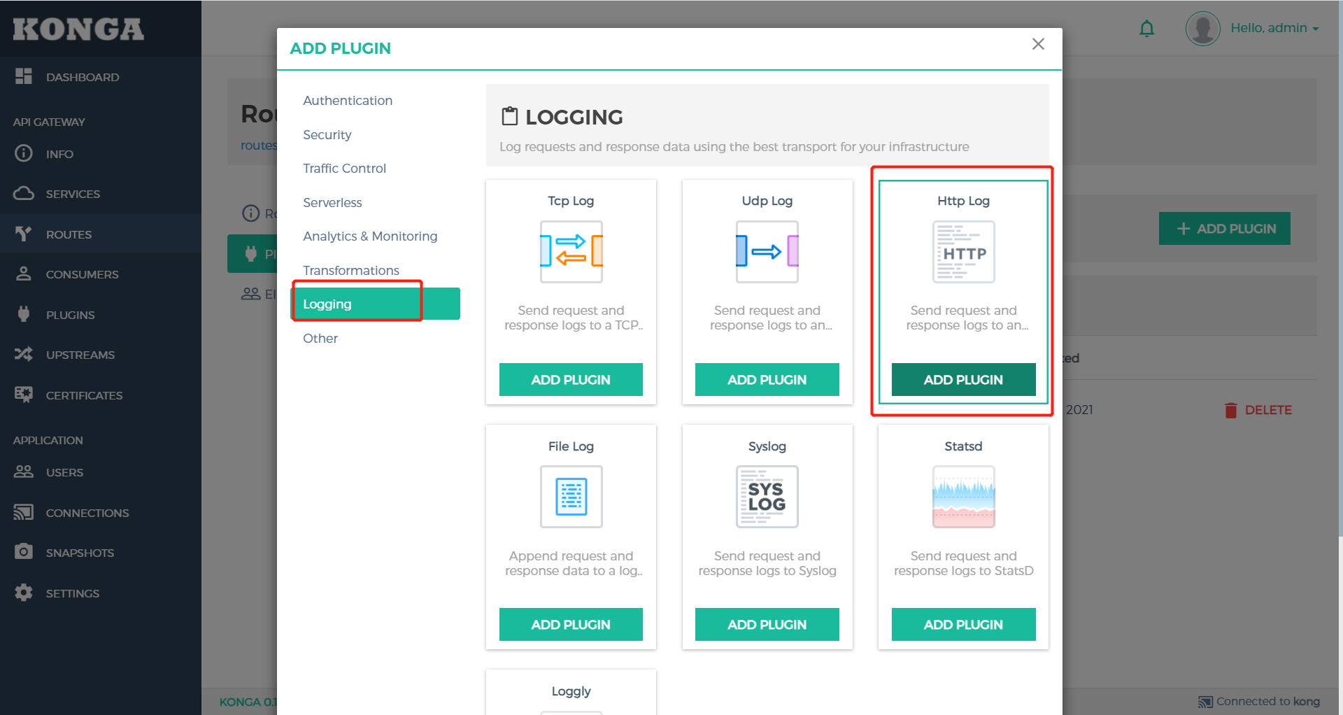 KONGA配置KONG添加http-log插件_kong异步写日志,-CSDN博客