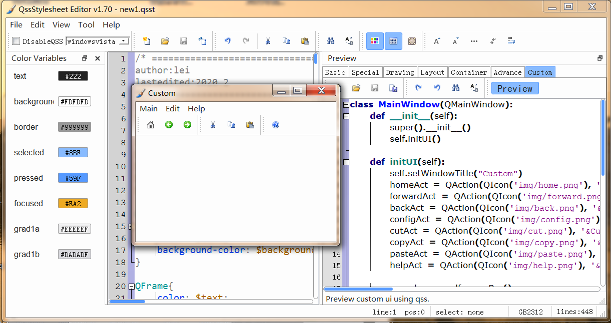 QSS编辑器—实时预览 语法提示 颜色拾取_qssstylesheeteditor 预览-CSDN博客