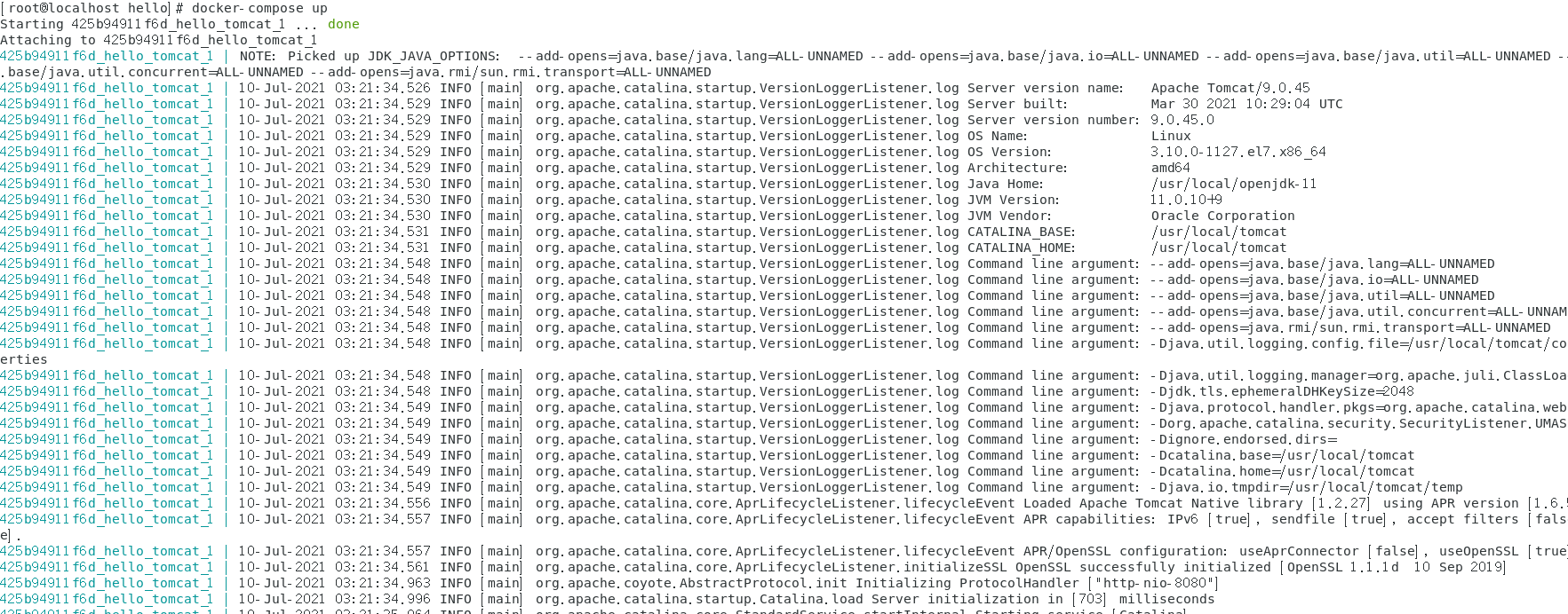 for tomcat Cannot start service tomcat: driver failed programming external connectivity on ...