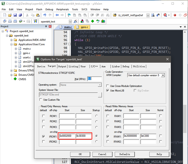 STM32F103RCT6使用CubeMX移植一个BootLoader openBLT_openblt移植-CSDN博客