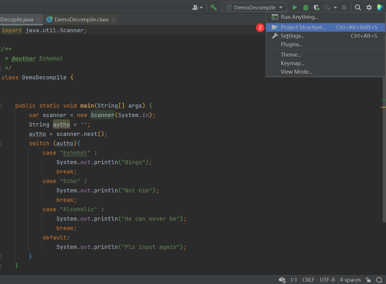 IDEA反编译步骤（以java文件为例）_idea 反编译_Echohol的博客-CSDN博客