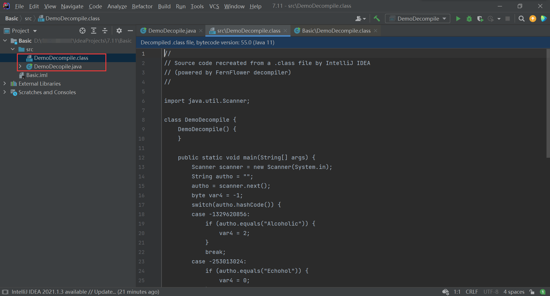 IDEA反编译步骤（以java文件为例）_Echohol的博客-CSDN博客