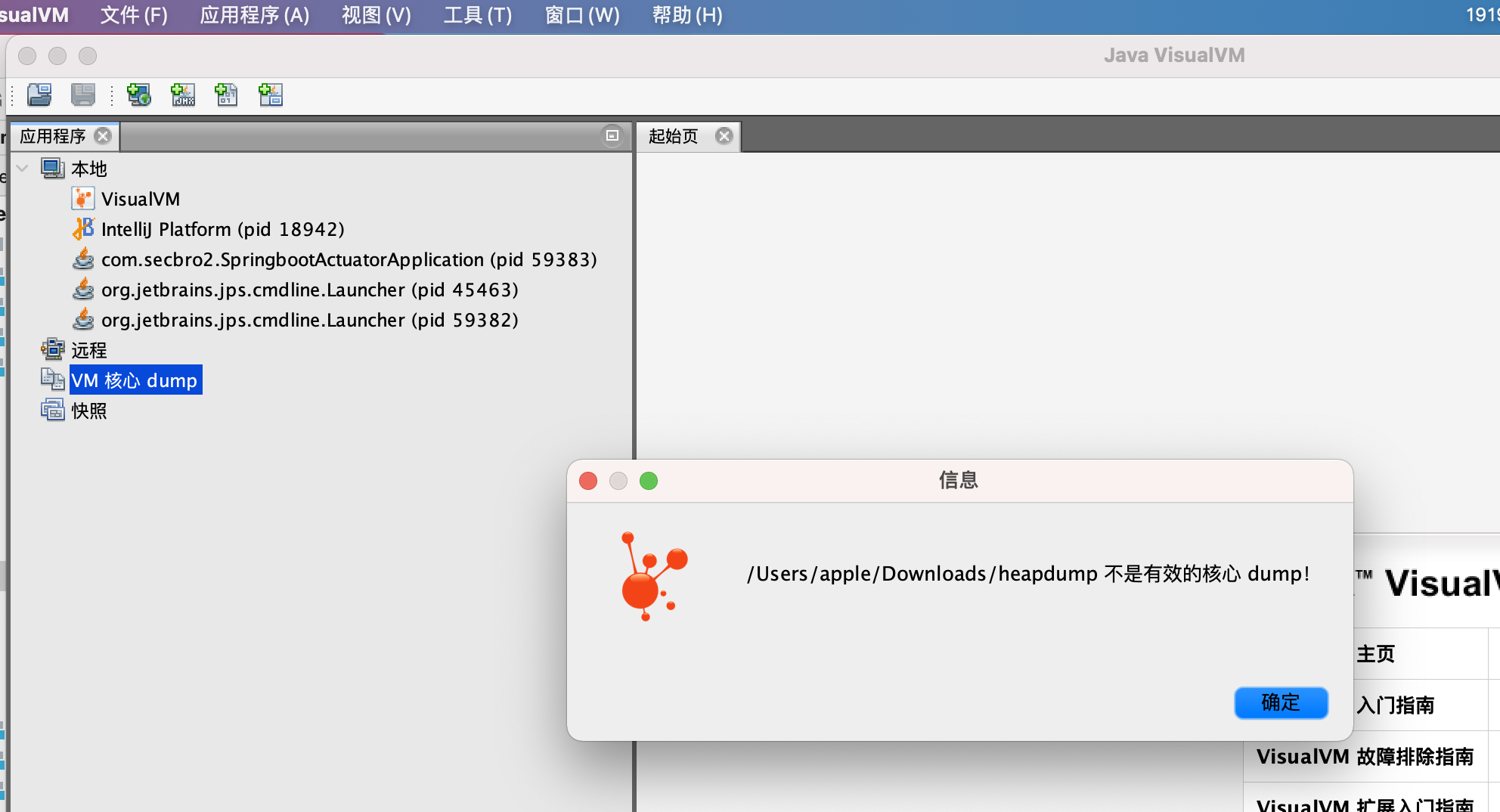 VisualVM导入dump提示“不是有效的核心dump”-CSDN博客