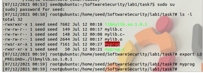 软件安全实验——lab1（环境变量和SetUID、LD_PRELOAD动态库加载劫持）_系统安全lab1-CSDN博客