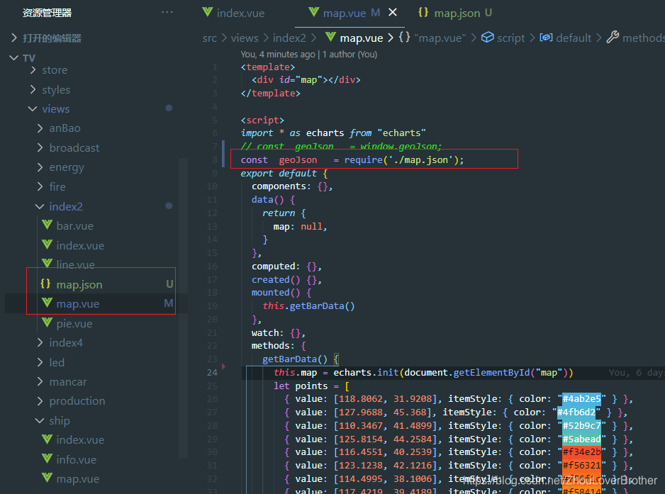 Vue项目引入echart地图和使用public文件的json数据import Public下面的json Csdn博客