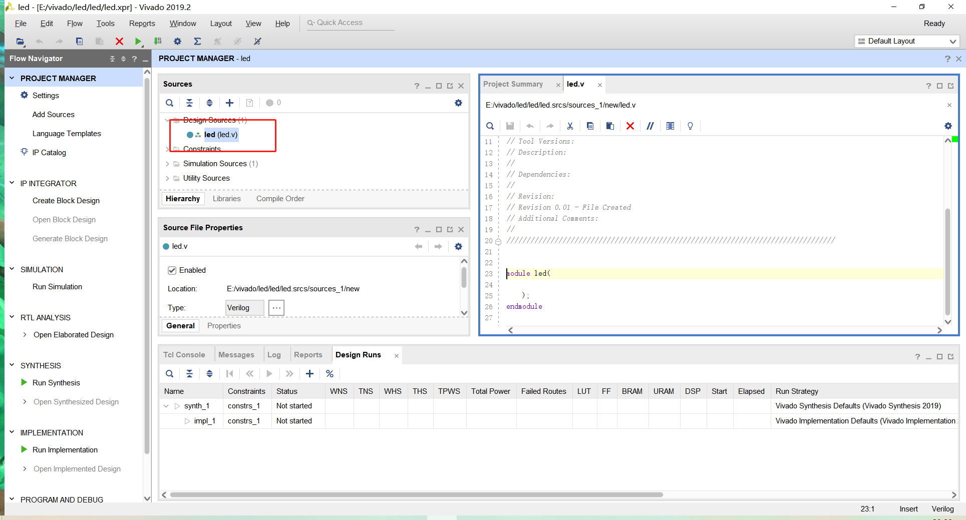 vivado fpga简单入门--led闪烁 创建工程+代码输入+添加引脚约束完整具体流程_vivado绑定引脚-CSDN博客