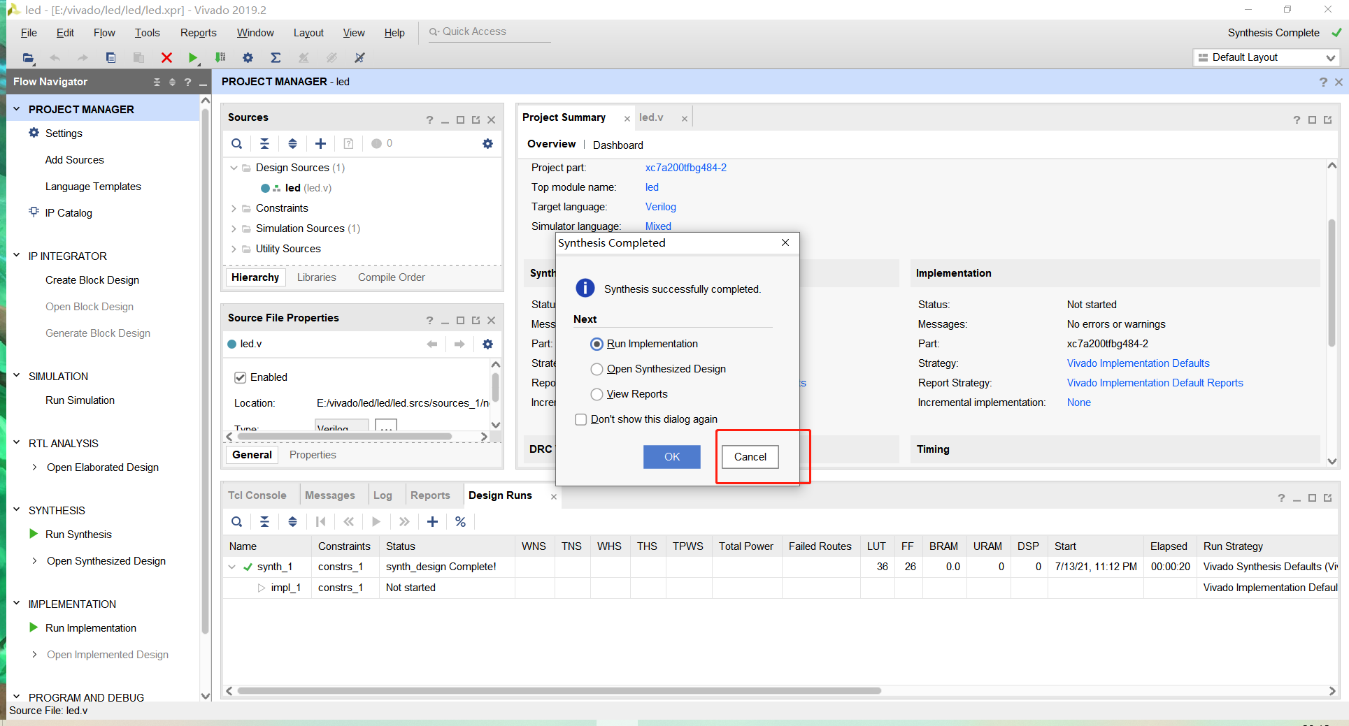 vivado fpga简单入门--led闪烁 创建工程+代码输入+添加引脚约束完整具体流程_vivado绑定引脚-CSDN博客