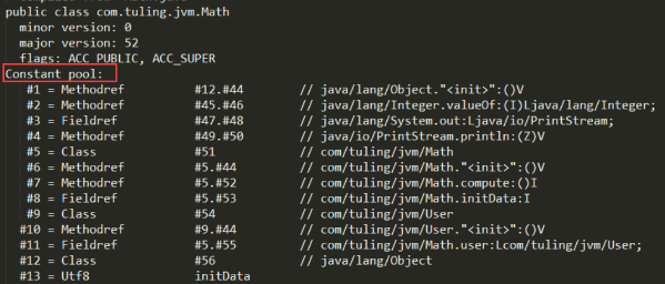Class constant pool with running time constant pool - Programmer Sought
