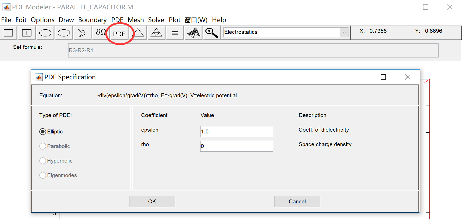 MATLAB PDE工具箱电磁场仿真平行电容板及电偶极子详解_matlab电磁场工具箱-CSDN博客