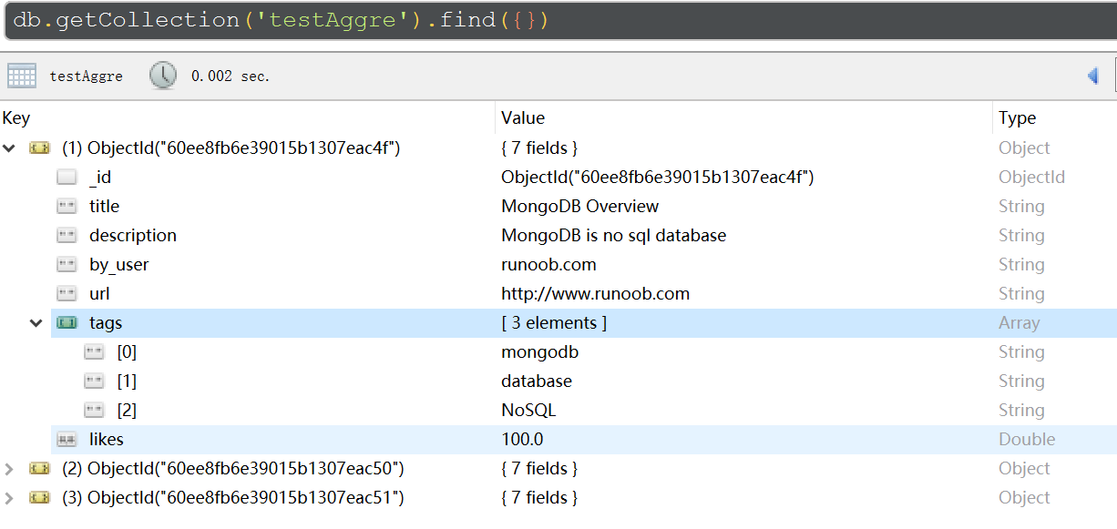 MongoDB的增删改查命令_db.getcollection delete-CSDN博客
