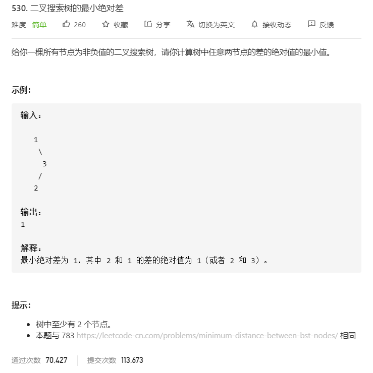 力扣530力扣530java完整代码 Csdn博客 