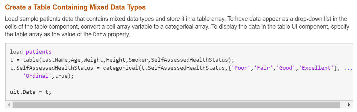 [MATLAB App Designer] 在同一个UITable中显示/输入不同类型的数据_appdesigner怎么实现表格控件每一个空格可以输入数组-CSDN博客