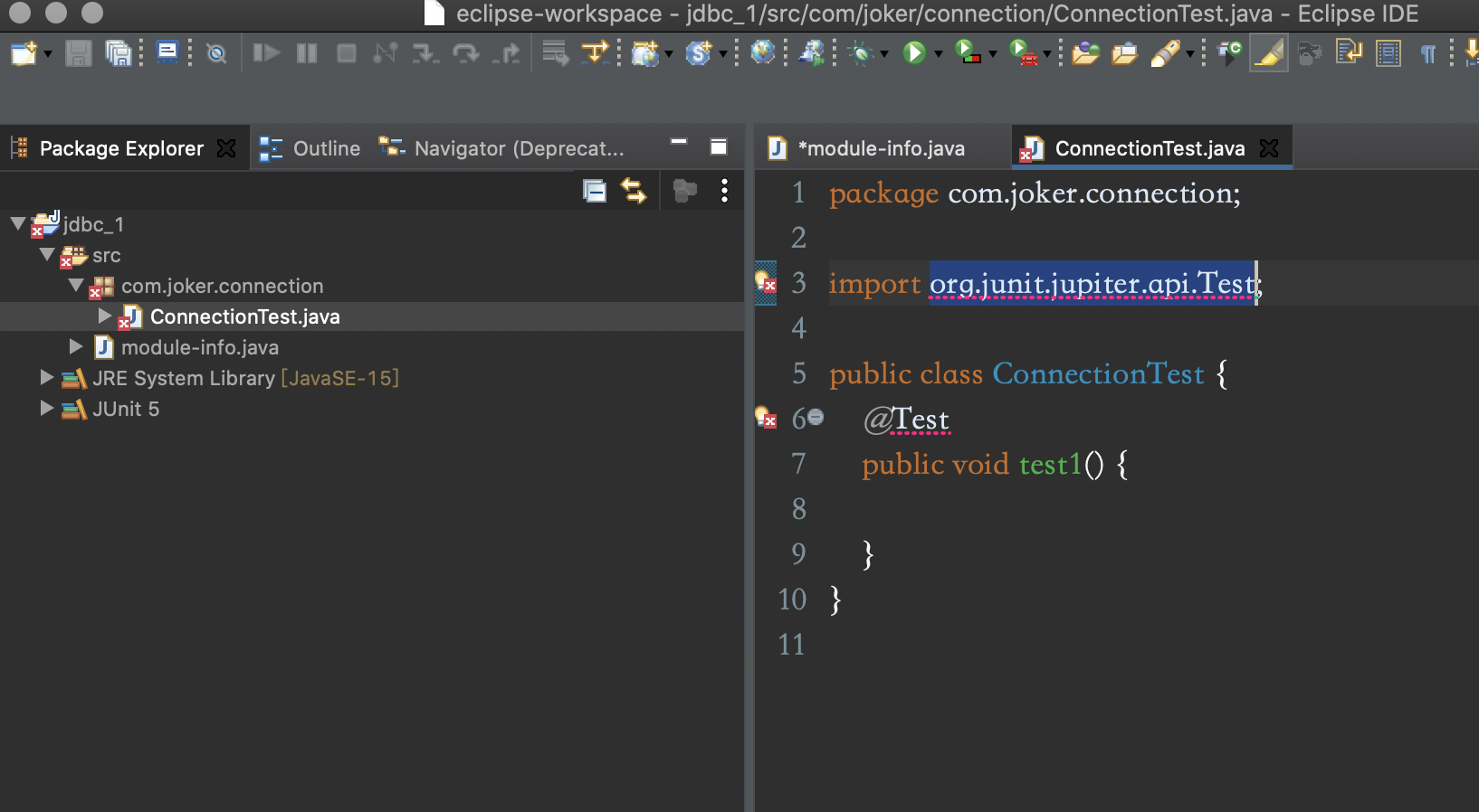 Eclipse 单元测试功能导入JUnit5问题的解决（module文件中写requires org.junit.jupiter.api报错问题）_eclipse org.junit ...