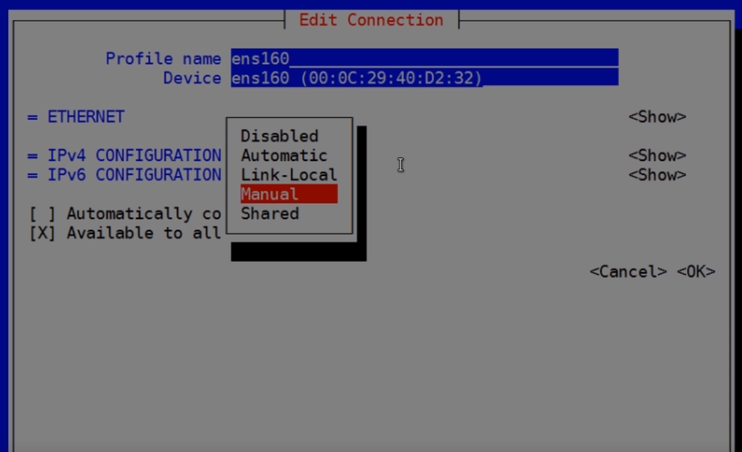 用nmtui手动配置IP地址_nmtui配置ip-CSDN博客