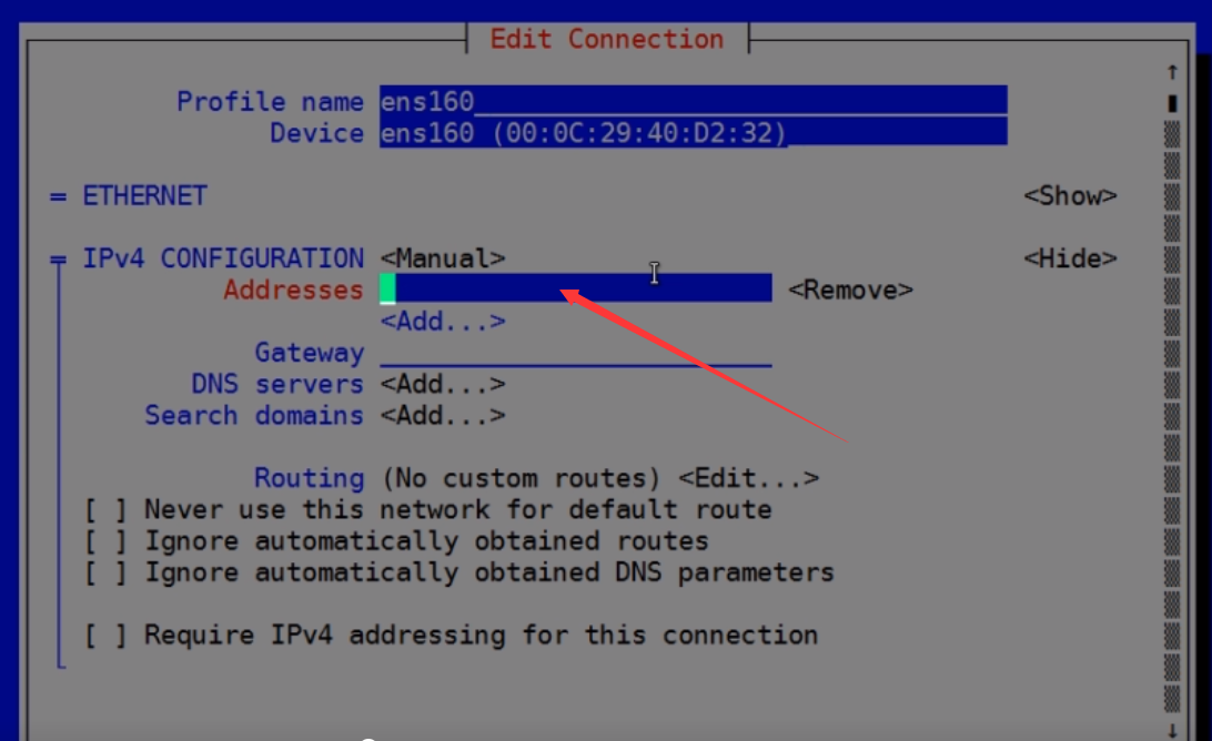 用nmtui手动配置IP地址_nmtui配置ip_抱小猫的博客-CSDN博客