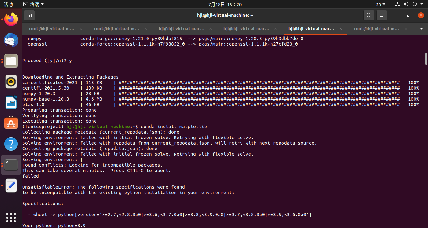 [Fenics有限元安装] 虚拟机Linux下，在ubuntu20.04上通过anaconda安装FEniCS有限元框架指南（适合新手小白，超 ...