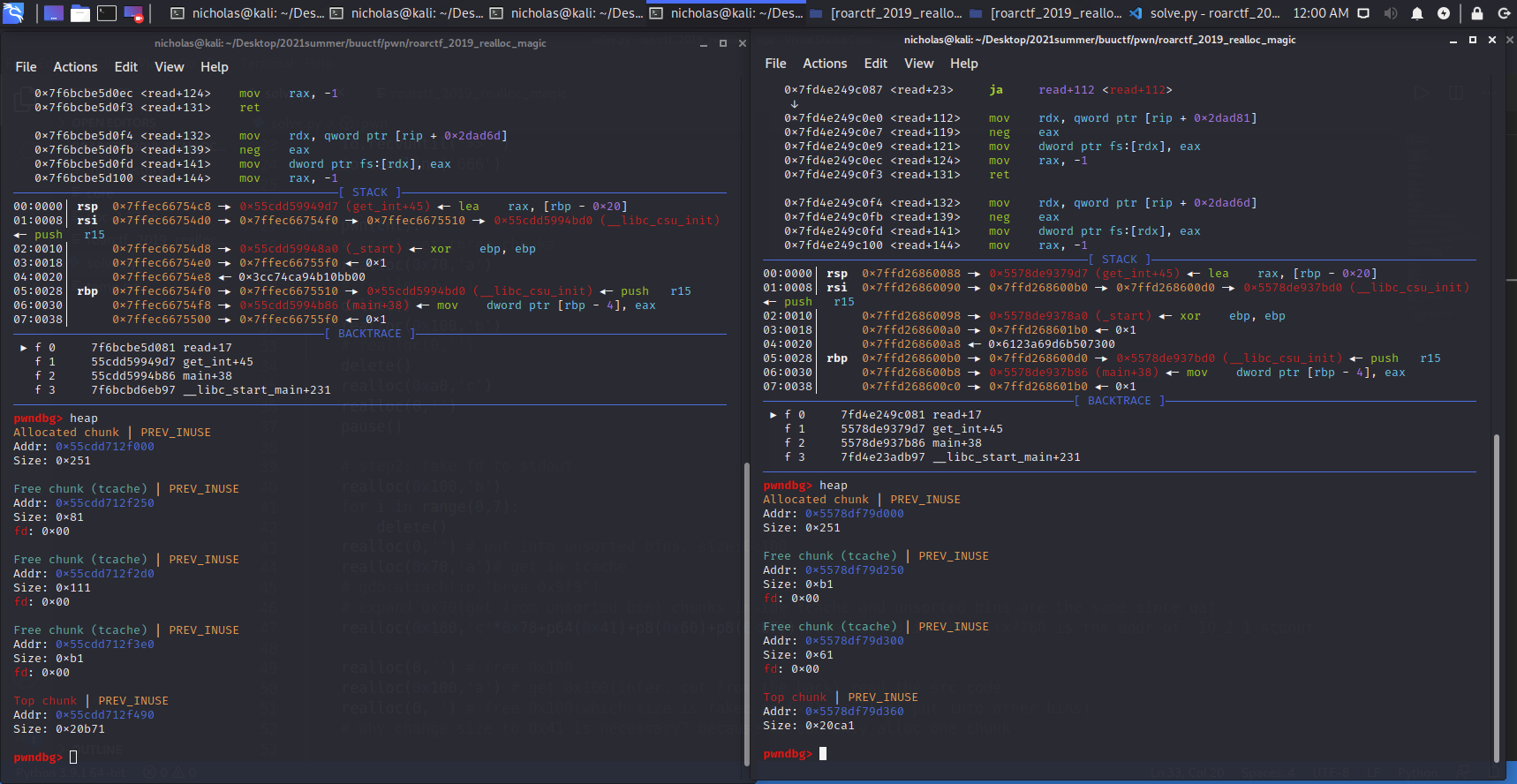 roarctf_2019_realloc_magic 详细学习理解 无show()利用IO_FILE输出+realloc分配实现_无show函数的pwn题-CSDN博客