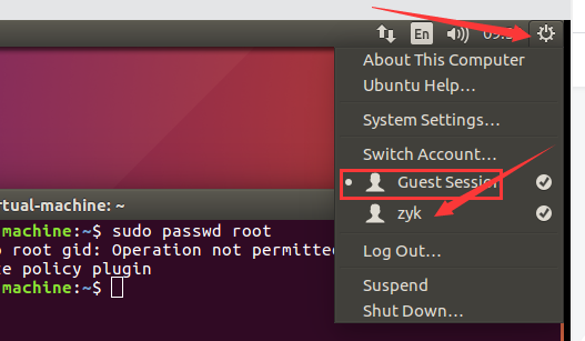 Ubuntu 16.06 下一键点击将guest游客切换为普通用户的简单方法_sudo: unable to change to root gid: operation not -CSDN博客