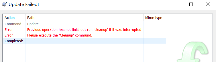SVN 提示svn-base: 系统找不到指定的文件_svn cleanup失败 找不到指定文件-CSDN博客