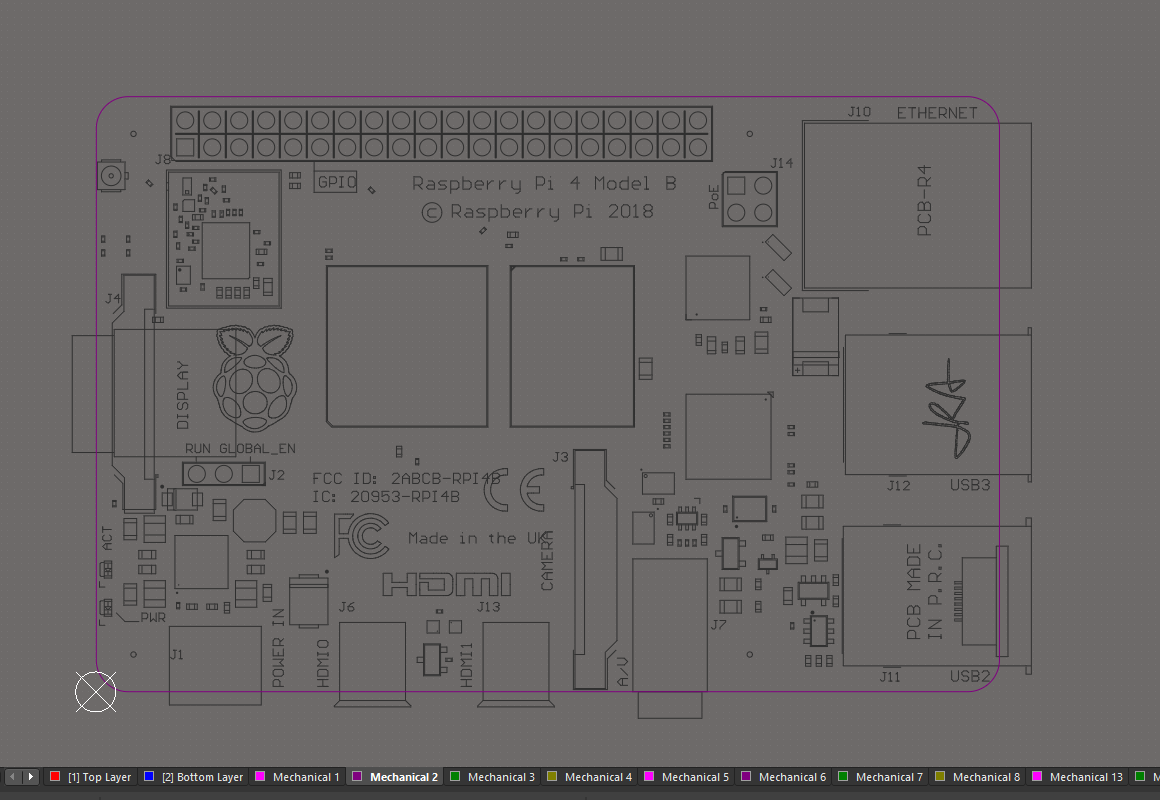 Altium AD20导入DXF/DWG文件，导入AutoCAD绘制的树莓派4B板框及图形_ad导入dxf-CSDN博客