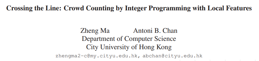（论文解读）Crossing the Line: Crowd Counting by Integer Programming with Local Features_人群计数感兴趣区域-CSDN博客