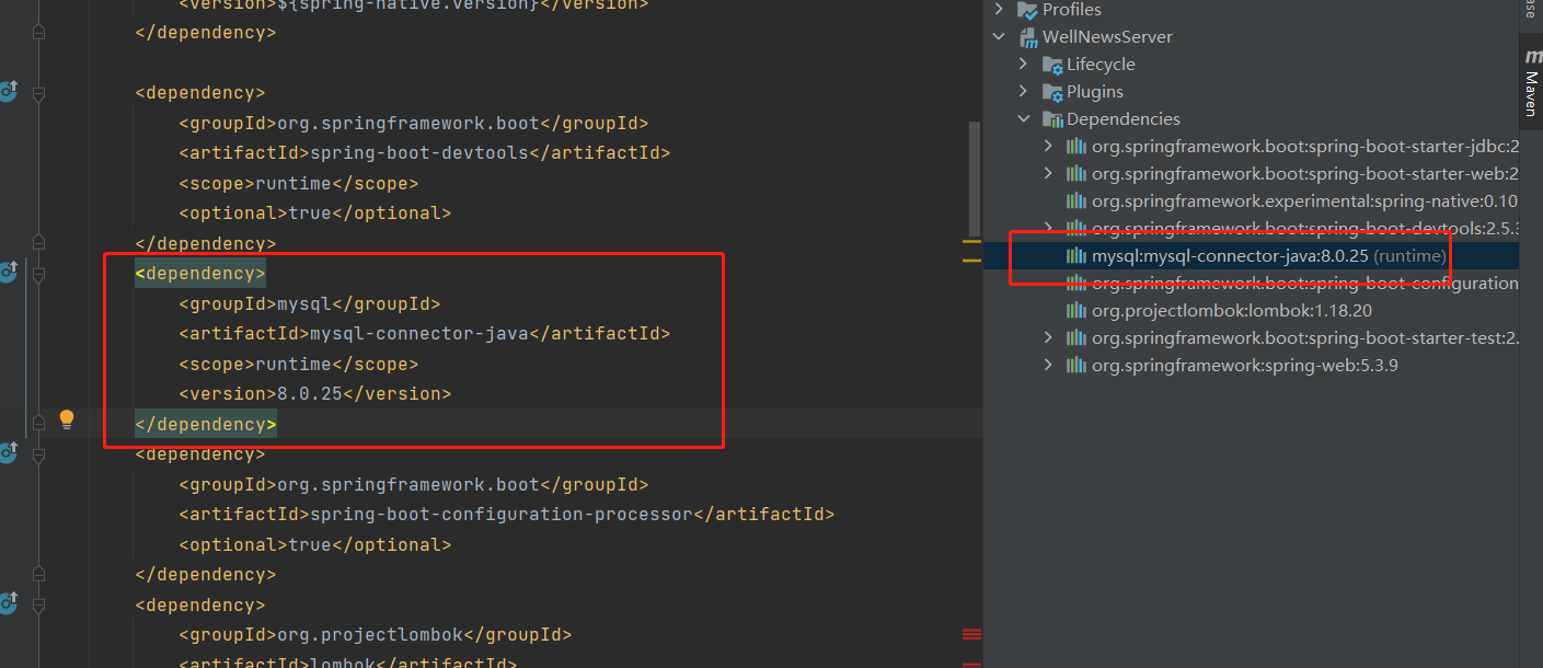 Springboot 更换mysql依赖版本失败的问题，can‘t Resolve Mysql Connector Java 5743cannot Resolve Mysqlmysql
