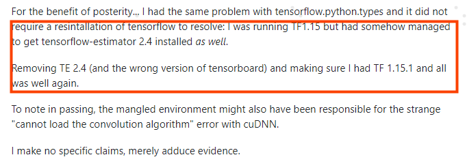 tensorflow运行报错误 ModuleNotFoundError: No module named ‘tensorflow.python.types‘解决办法 ...