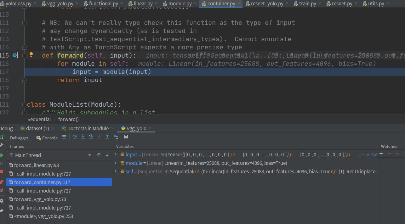【笔记】就vgg16_bn来谈谈def _call_impl(self, *input, **kwargs)：它位于模块module.py，在net(input)时调用，为fw函数中每步fw ...