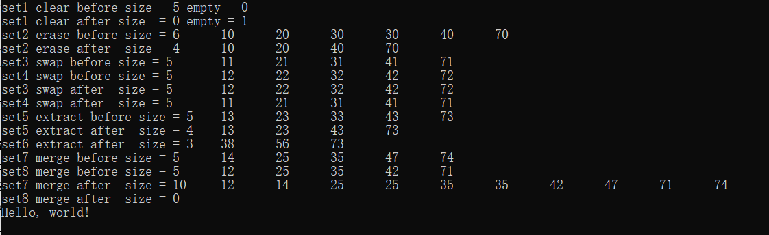 multiset学习之修改操作clear,erase,swap,extract,merge_multiset extract-CSDN博客